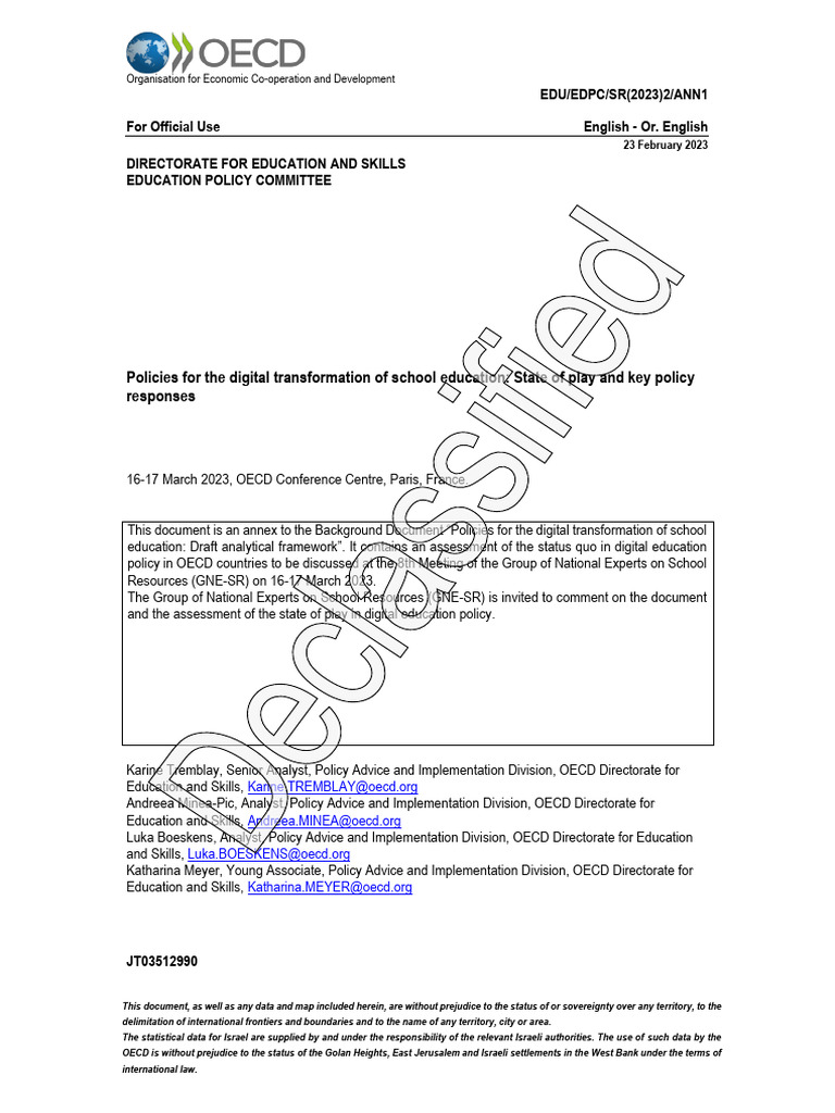 EDU EDPC SR (2023) 2 ANN1.en | PDF | Governance | Policy