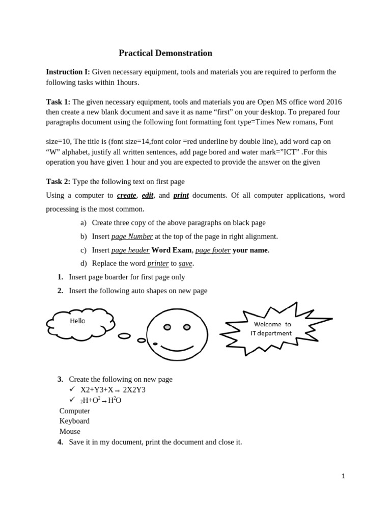 MS Word Practical Demonstration Guide | PDF | Microsoft Word | Software