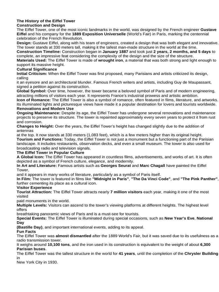 hisory of efile tower | PDF