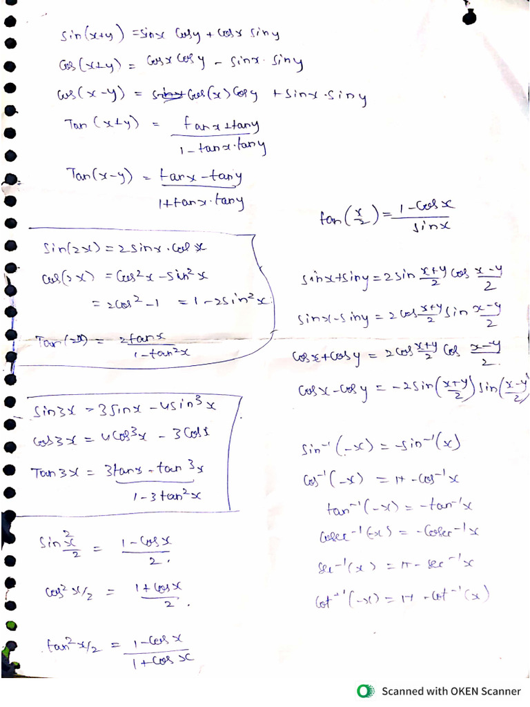 Trigo Formulas | PDF