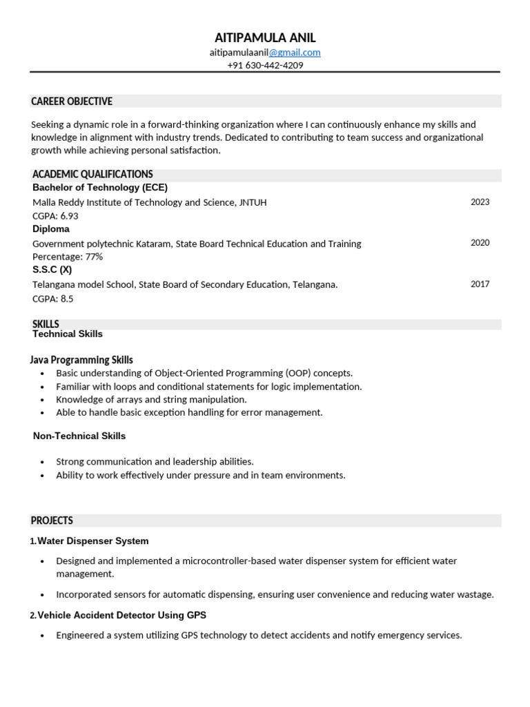 Anil Resume 5 | PDF