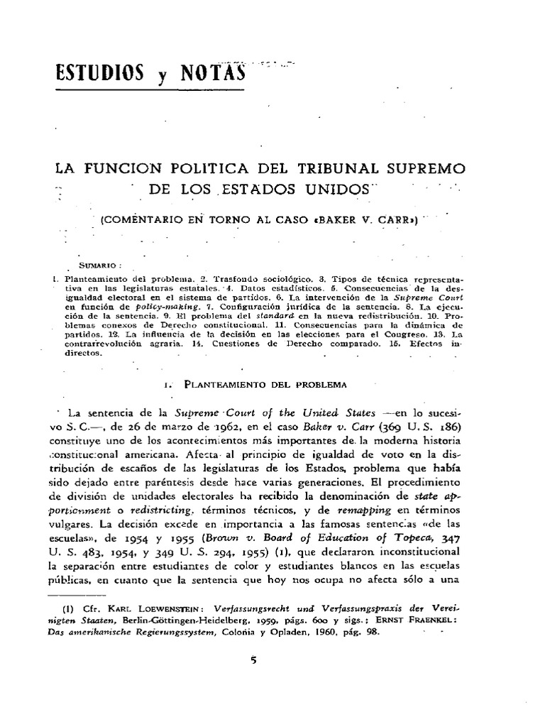LaFuncionPoliticaDelTribunalSupremoDeLosEstadosUnidos - Caso Baker v ...