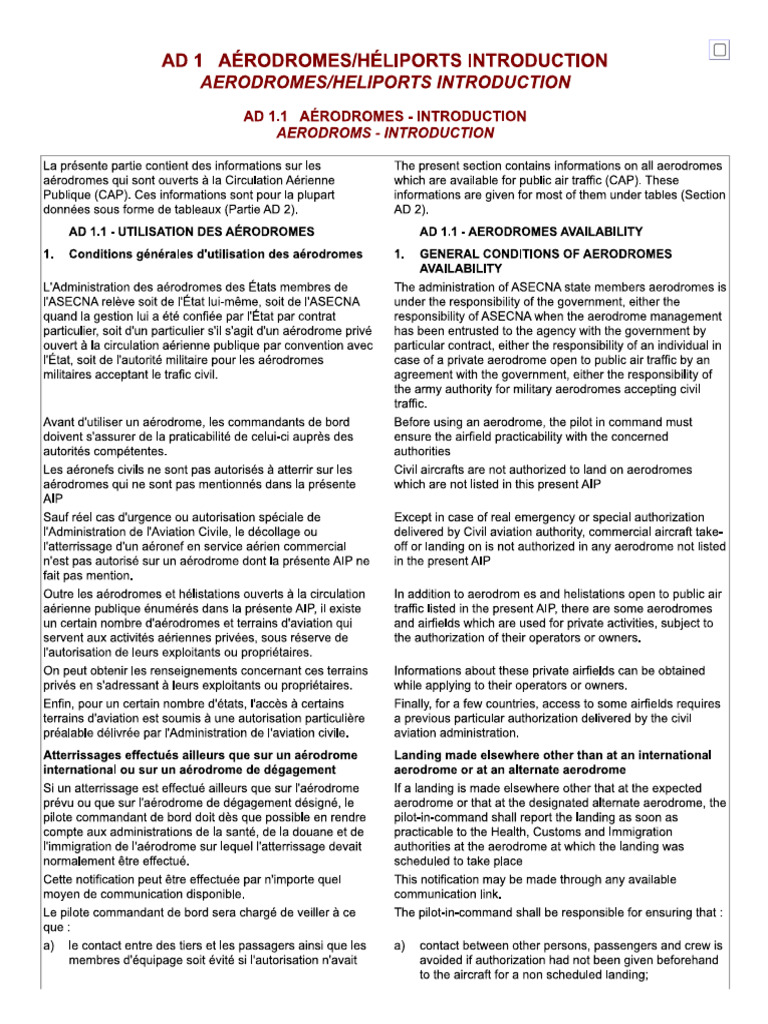 Ad1 Aerodromes Heliports Introduction | PDF