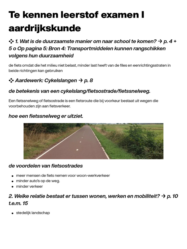 Te Kennen Leerstof Examen I Aardrijkskunde | PDF