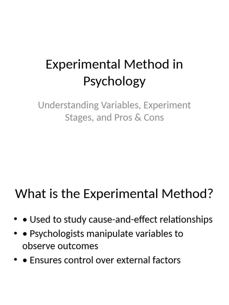 Experimental Method Presentation | PDF
