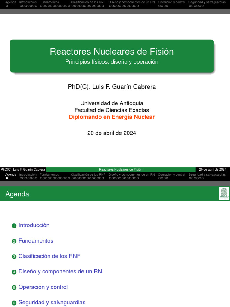 Sesion10 - Reactores Nucleares de Fisión - Prof Luis Guarin | PDF | La ...