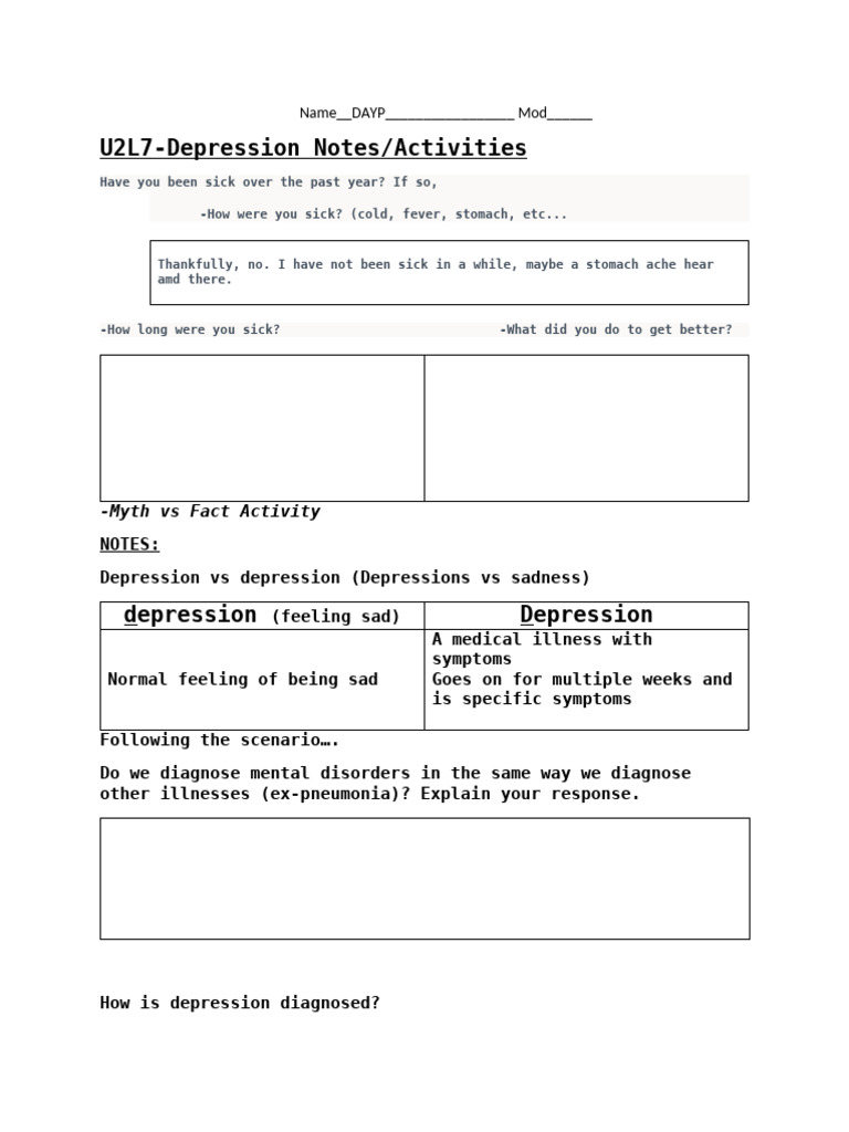 Depression Notes 25 | PDF