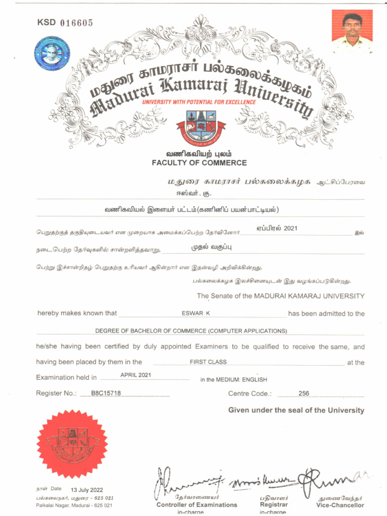 Eswar Degree - Compressed 1 | PDF