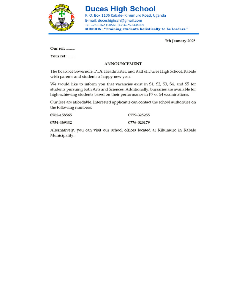 Announcement-Duces 2025. | PDF