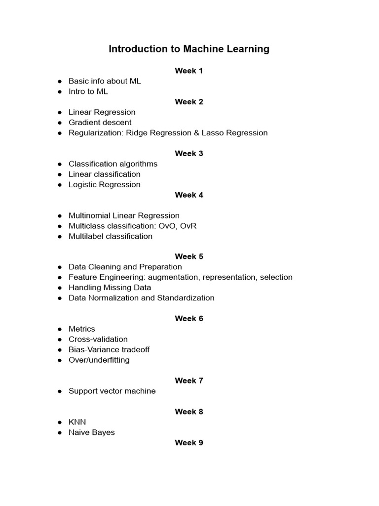 Ml Roadmap Pdf