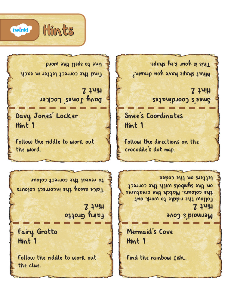 Pirate Treasure Hunt Hints | PDF