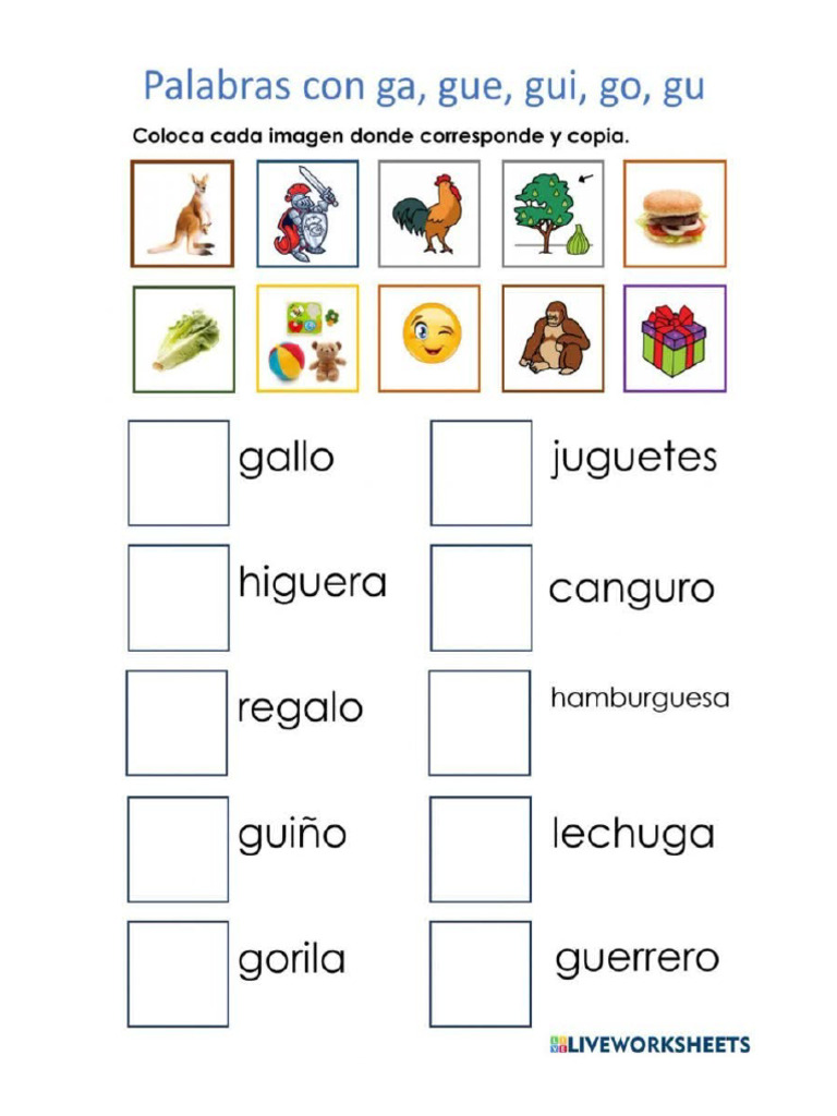 ficha de ge gi gue gui | PDF