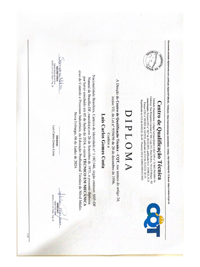 Documento assinado digitalmente com certificado digital ICP-BRASIL ...