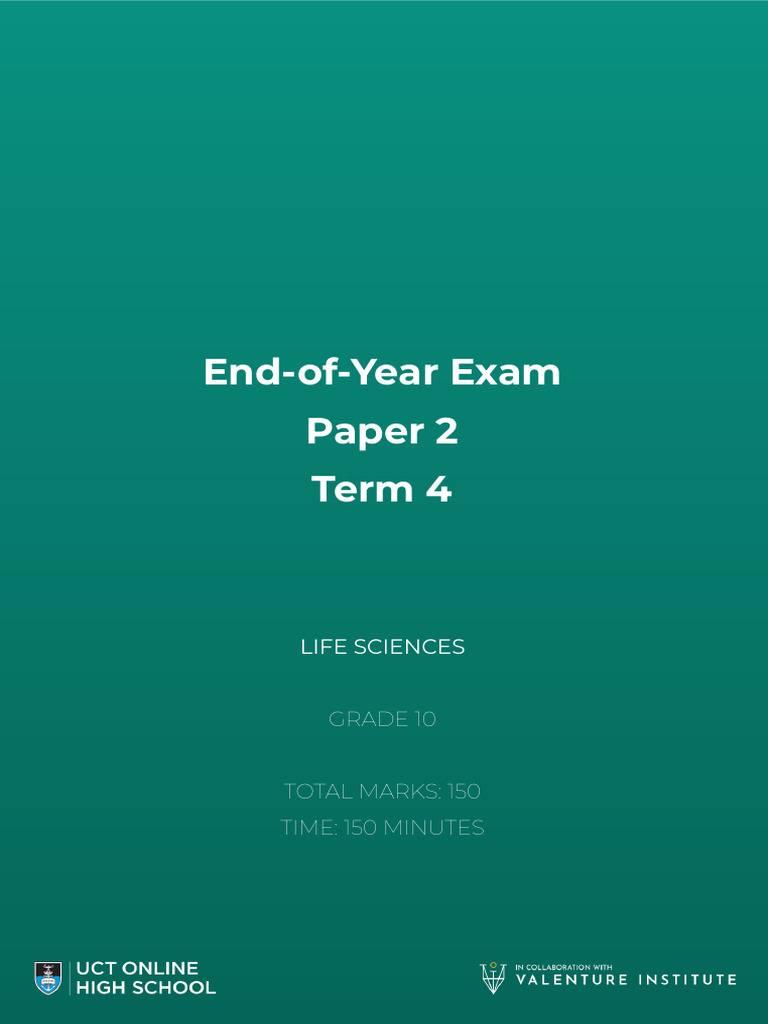 G10 - LifeSciences - Term4 - EOY - Exam - P2 - QuestionPaper | PDF | Food Web | Predation