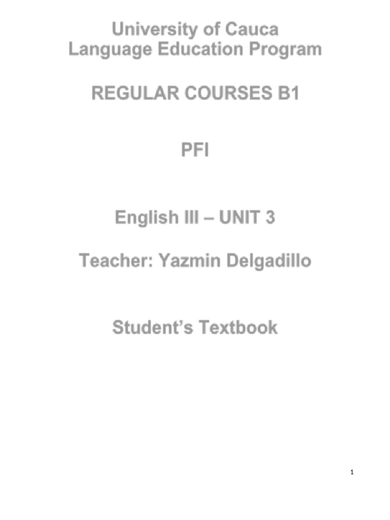 Level 3 Students-Book UNIT 3 | PDF