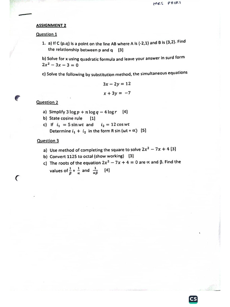 Maths Assignment 2 | PDF