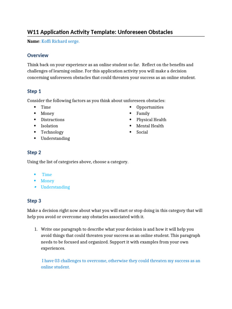 pc103_document_w11ApplicationActivityTemplate_UnforeseenObstacles | PDF