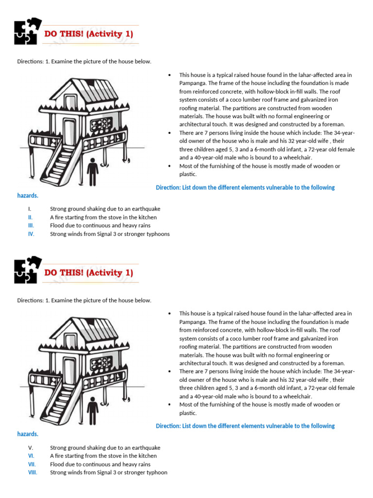 DRRR-Identifying Vulnerabilities Activity | PDF | Seasons | Natural Hazards