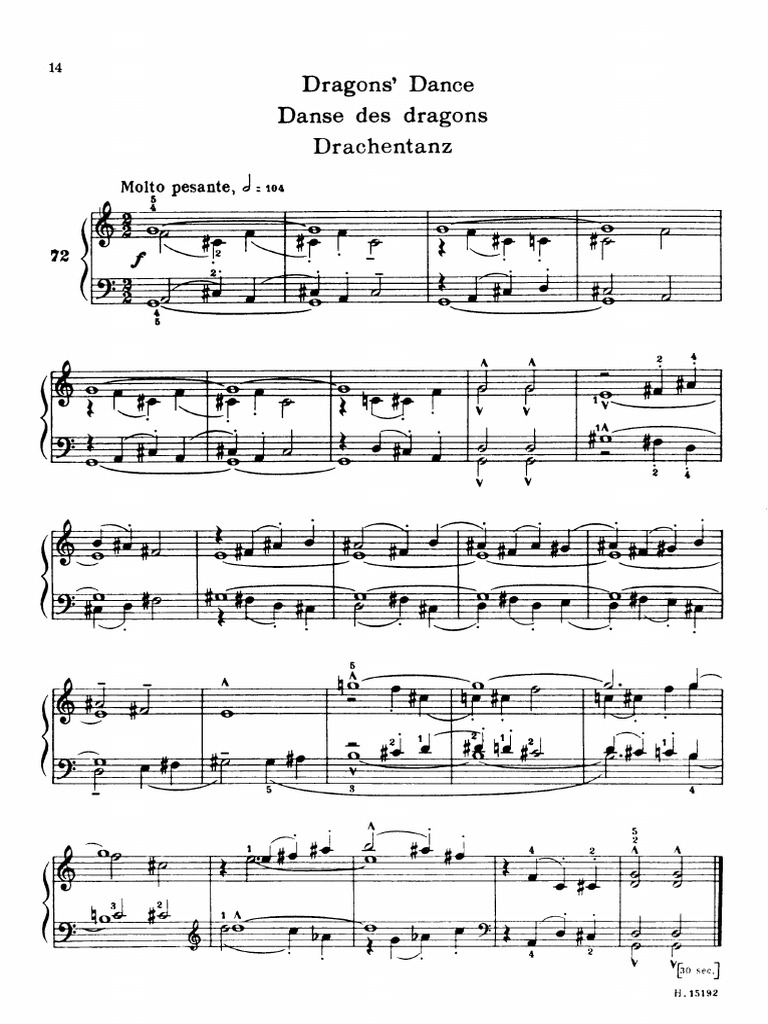 Bela - Bartok - Mikrokosmos 72 | PDF