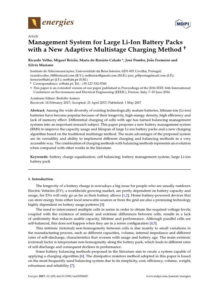 Management System For Large Li Ion Batte | PDF | Capacitor | Lithium ...
