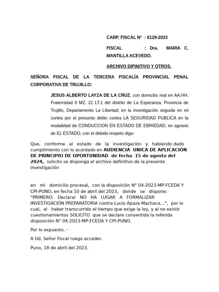 Solicito Archivo Definitivo | PDF