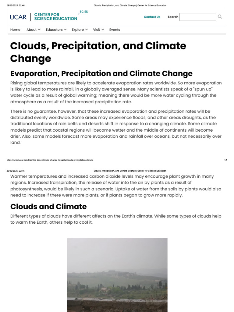 Clouds, Precipitation, and Climate Change - Center For Science ...