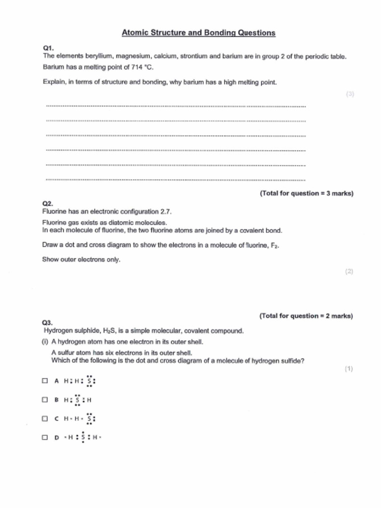 Bonding Exam Question Practice | PDF
