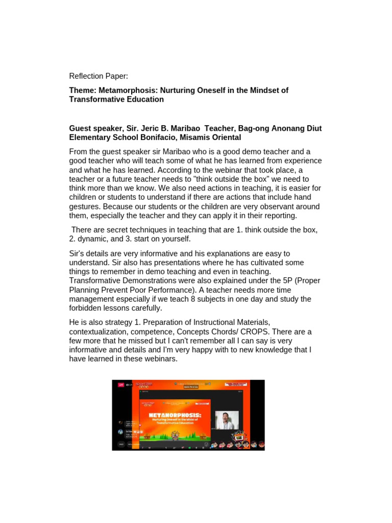 Reflection Paper | PDF