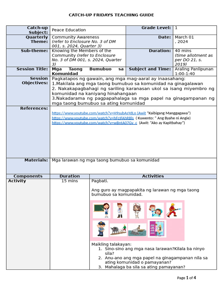 GRADE-1-PEACE-ED-TG-MARCH-1 | PDF