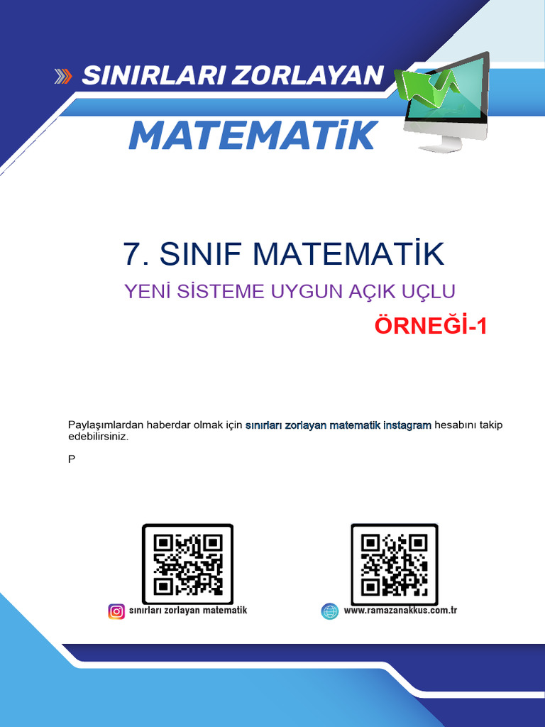 Sinif ++matemati̇k 1. Dönem 2. Yazili Örneği̇ - 1 (9 Aralik) | PDF
