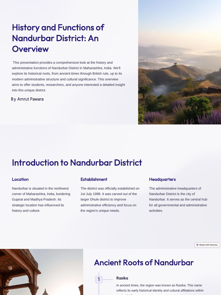 History and Functions of Nandurbar District An Overview | PDF | Linguistics