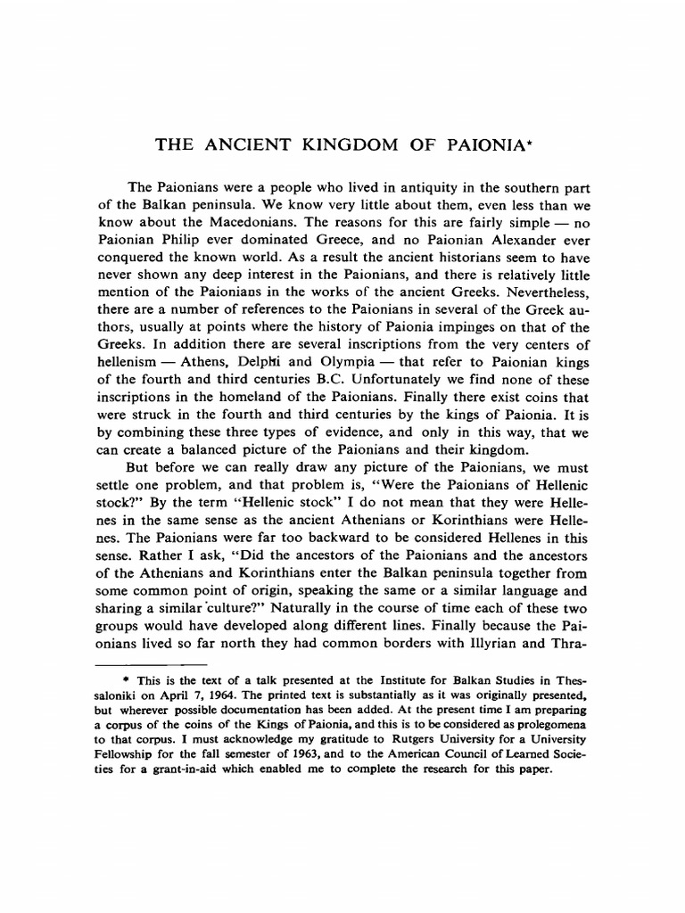 The Ancient Kingdom of Paionia 1r3op24nu7 | PDF | Ancient Greece