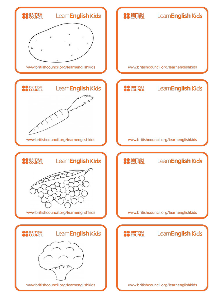 Flashcards-Vegetables-To Colour and Write | PDF