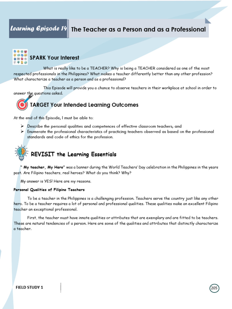 ELC 101 Learning Episode 14-FINAL | PDF | Teachers | Learning