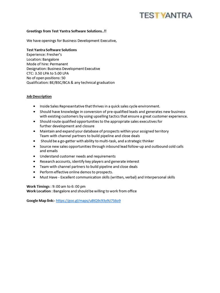 JD Along With Company Profile - Tyss BDE - TYSS - BB | PDF | Sales ...
