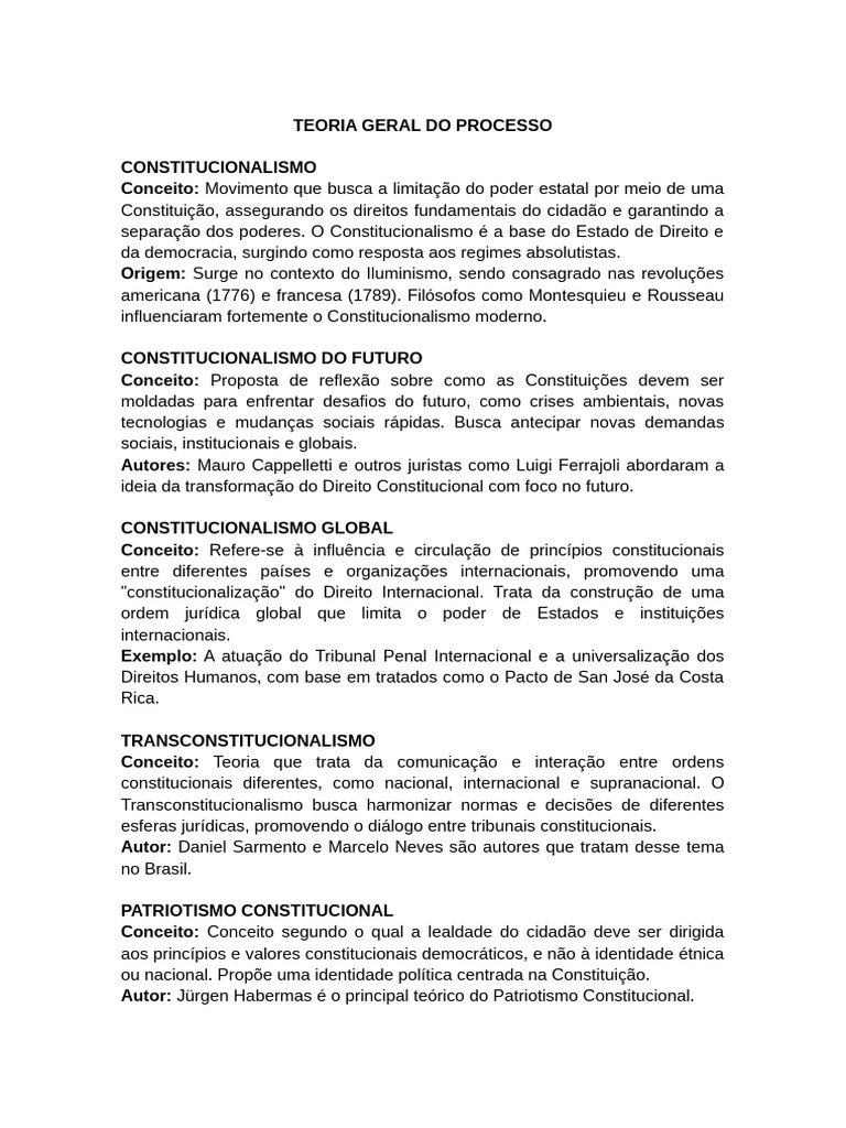 Teoria Geral Do Processo Pdf Constituição Democracia