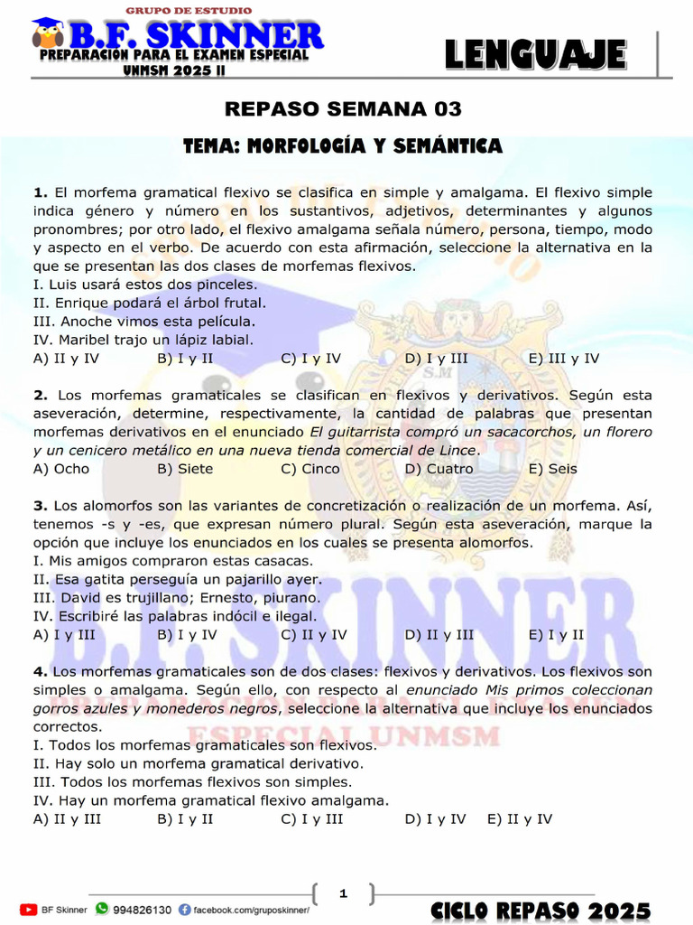 Repaso Lenguaje Semana 03 | PDF