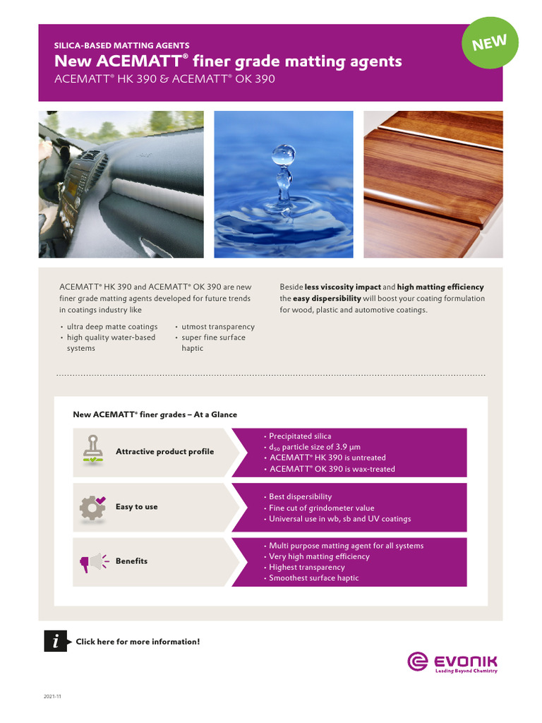 Fact Sheet ACEMATT Finer Grades | PDF