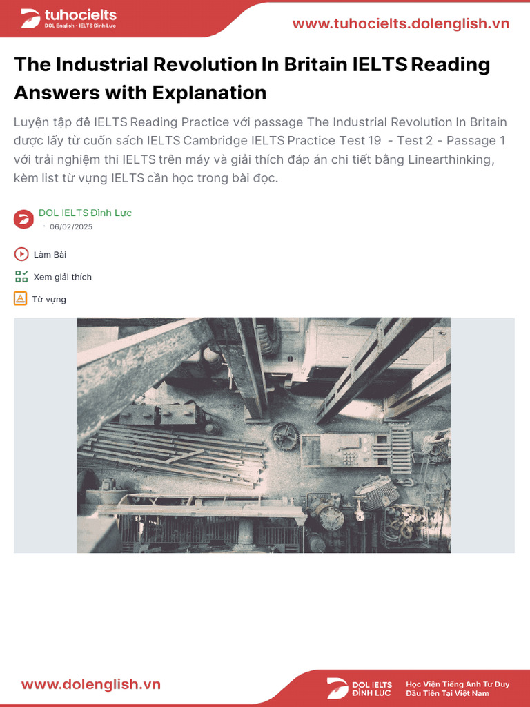 IELTS Reading: Industrial Revolution UK | PDF | Industrial Revolution ...