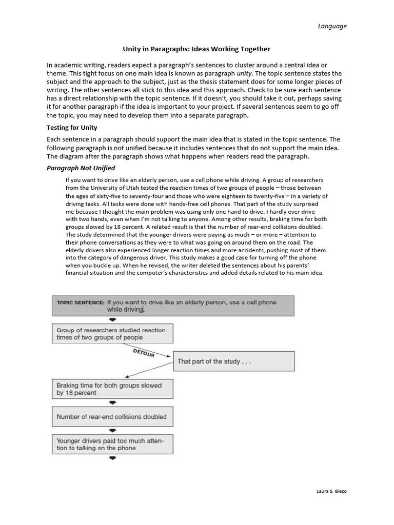 02.a Unity in Paragraphs | PDF