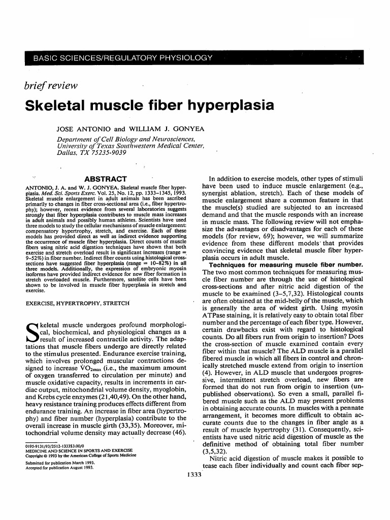 Skeletal Muscle Fiber Hyperplasia.4 | PDF
