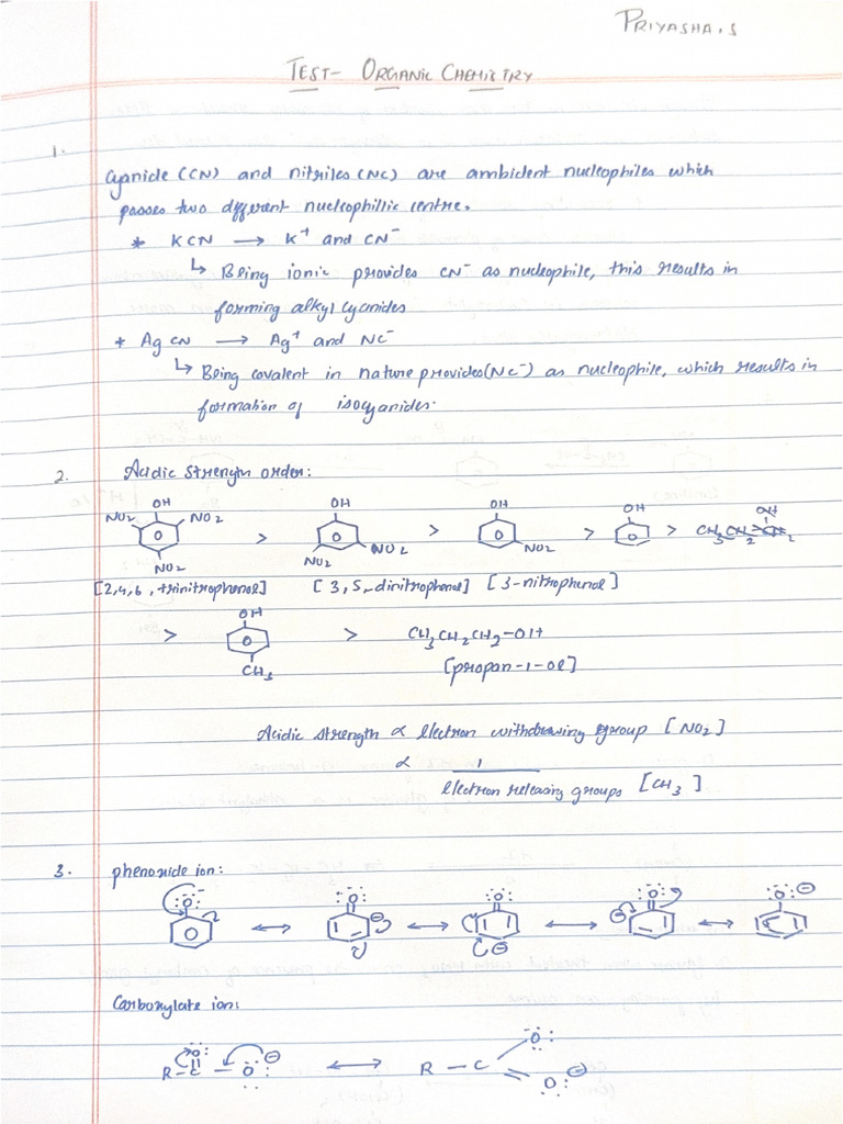 Organic Chemistry Test | PDF