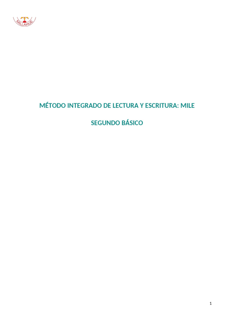 MILE 2° Basico | PDF | Comprensión lectora | Aprendizaje