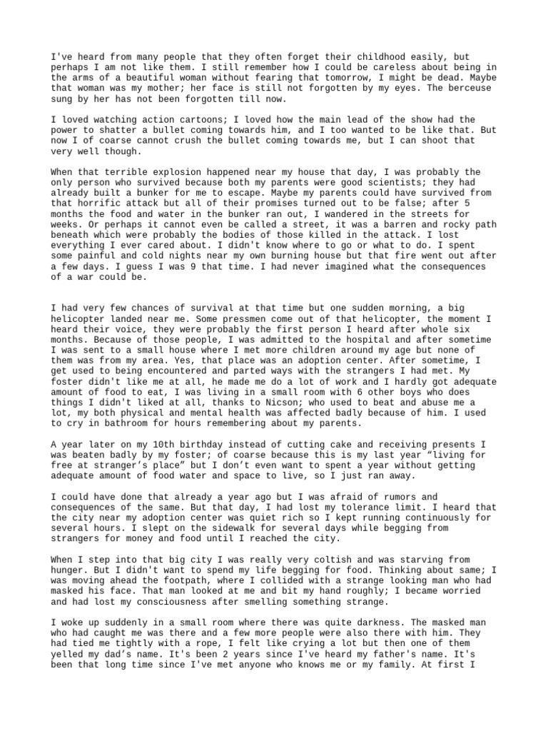 WAR AND PEACE Story Writing | PDF