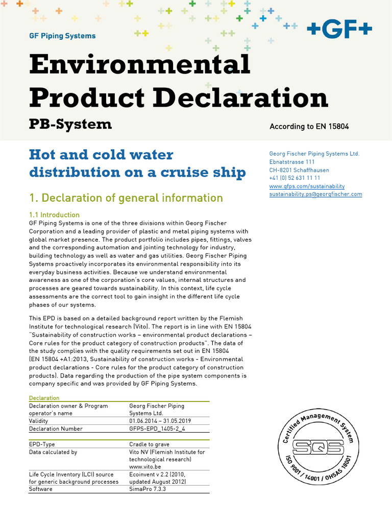 Environmental Product Declaration - PB-System | PDF | Waste | Life ...