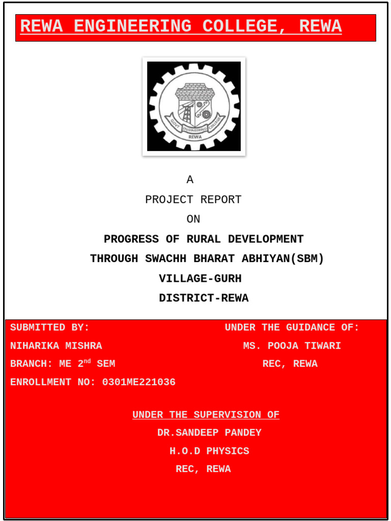 SBM Project Report: Rural Development | PDF