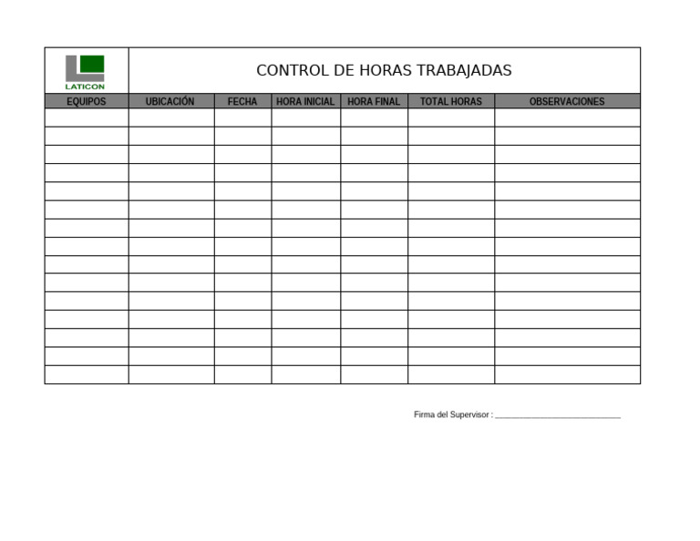 Control de Horas Trabajadas | PDF