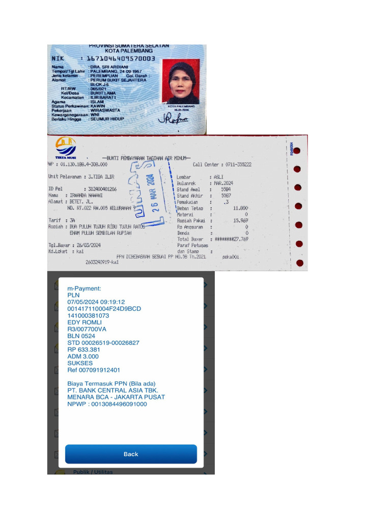 KTP Mama Rek Listrik Dan Rek Pdam | PDF