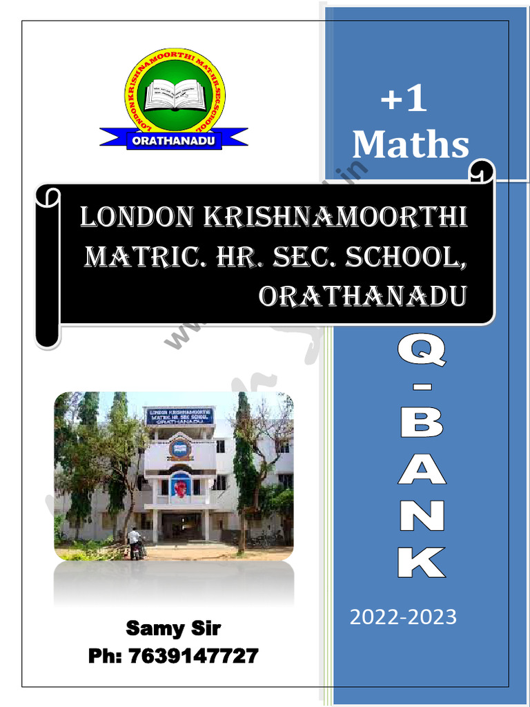 11th Maths Volume - 1 Question Bank EM-1 | PDF | Mathematics ...