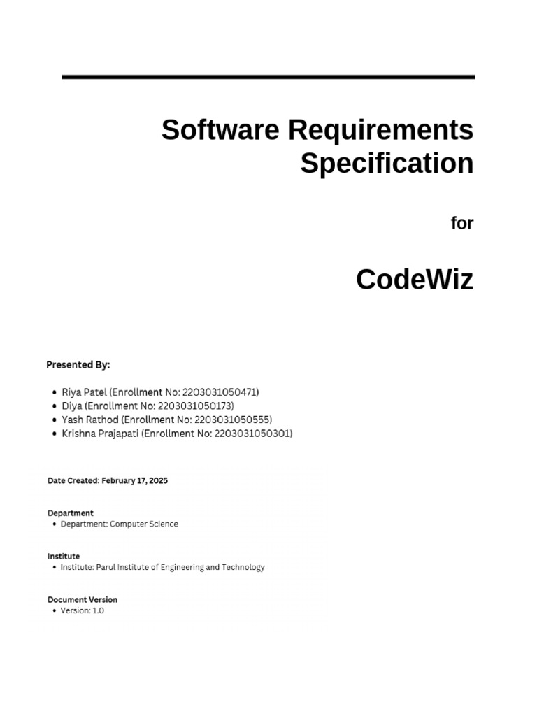 srs_template-ieee (1) | PDF | Integrated Development Environment | Computer Programming